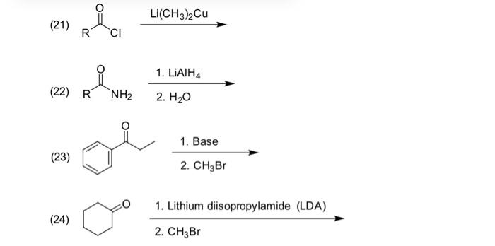 Solved (21) Li(CH3)2Cu (25) (23) (24) 1. Lithium | Chegg.com