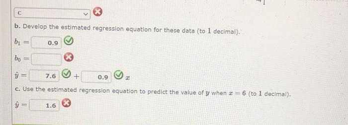 Solved Given are five observations collected in a regression | Chegg.com