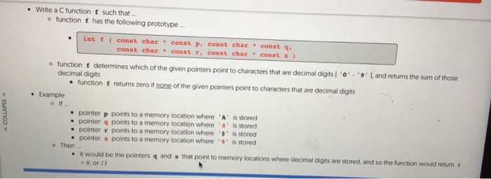Solved • Write a C function f such that ... o function t has | Chegg.com