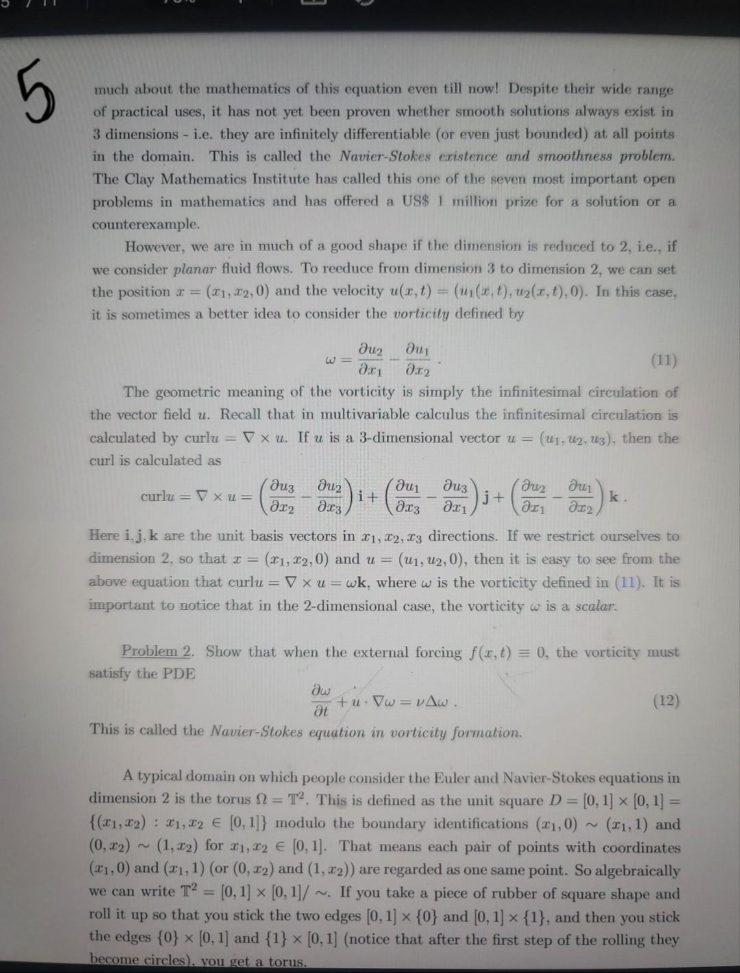 Solved Problem 3. We consider the Navier-Stokes equation in | Chegg.com