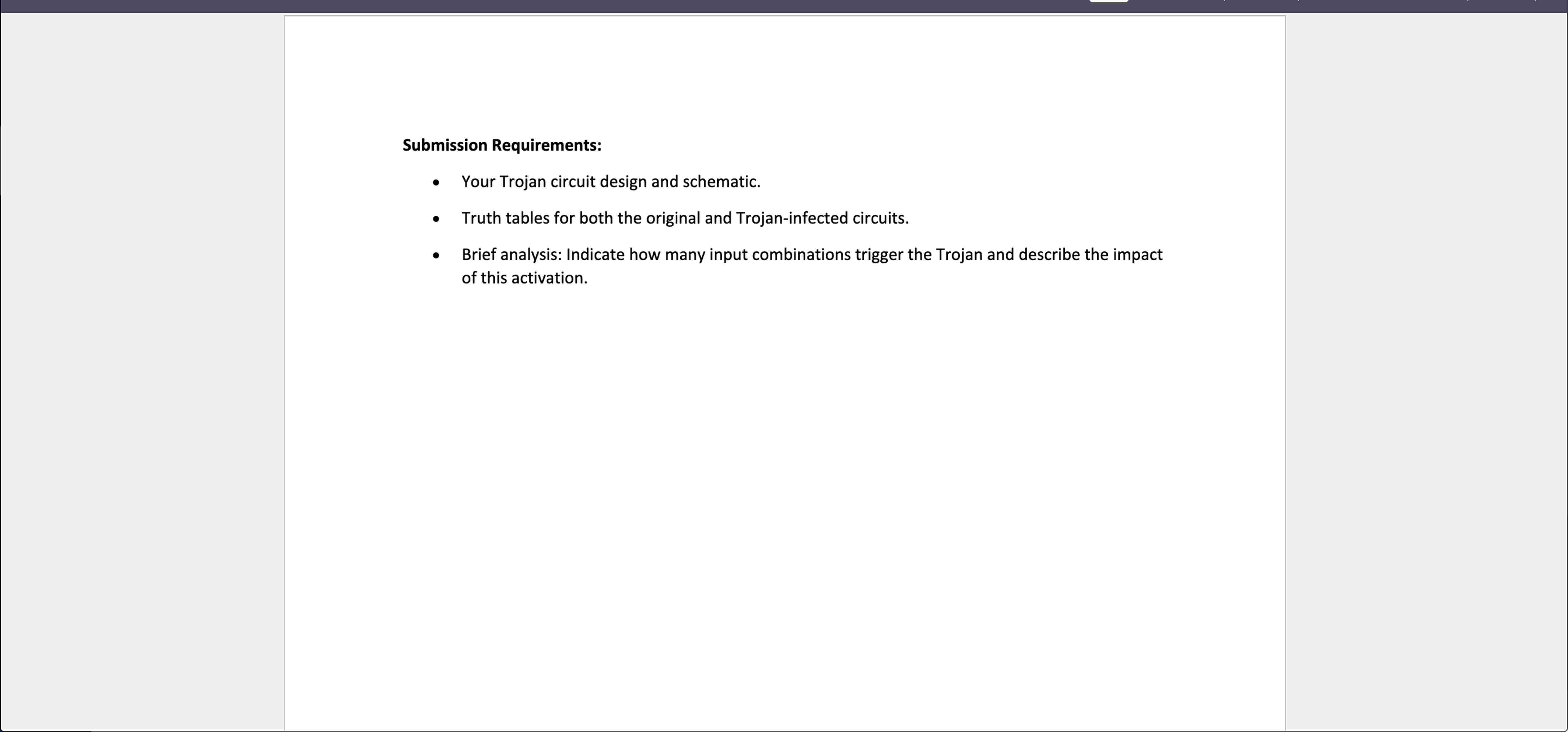 Objective:Design a hardware Trojan for the provided | Chegg.com