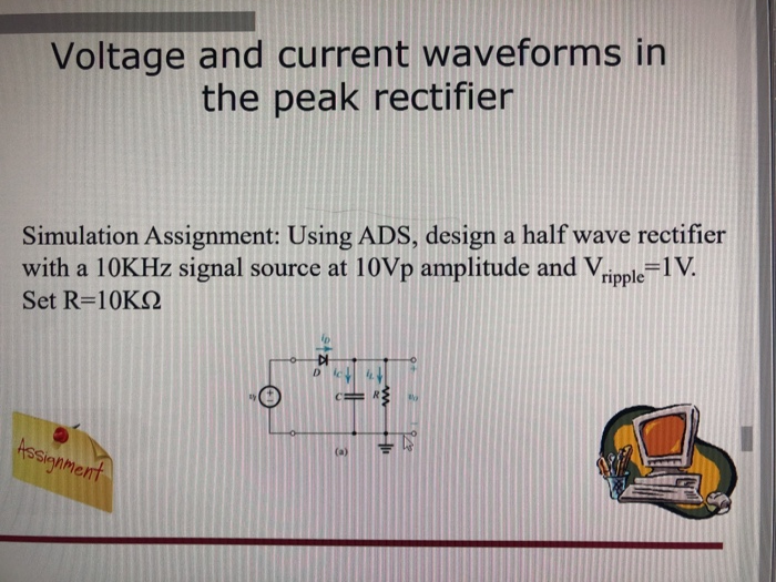 Voltage and current waveforms in the peak rectifier | Chegg.com