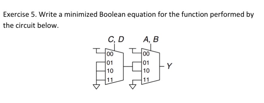 Solved Exercise 5. ﻿Write a minimized Boolean equation for | Chegg.com