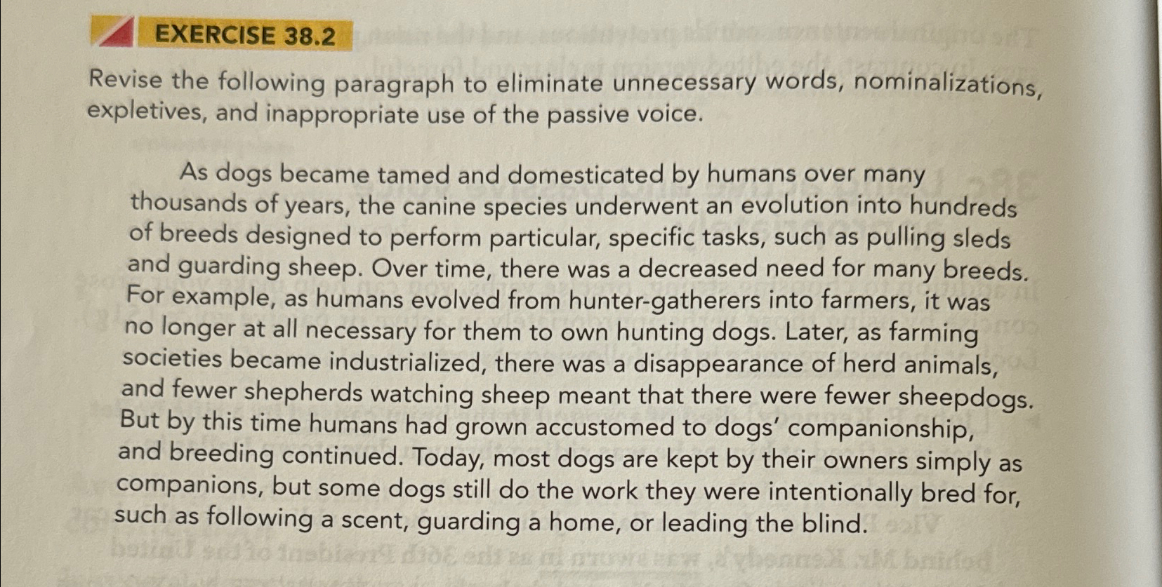 Solved EXERCISE 38.2Revise the following paragraph to | Chegg.com