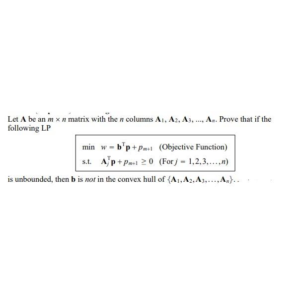 Solved Let A ﻿be an m×n ﻿matrix with the n ﻿columns | Chegg.com