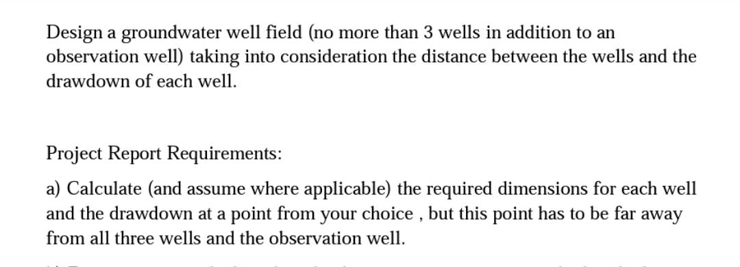 Solved Design a groundwater well field (no more than 3 wells | Chegg.com