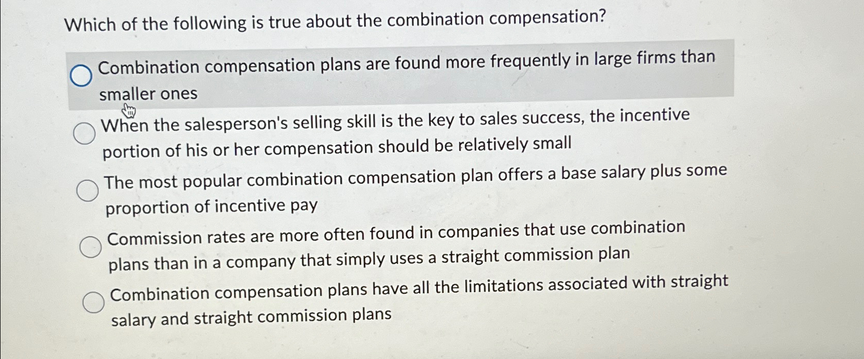 Solved Which of the following is true about the combination | Chegg.com