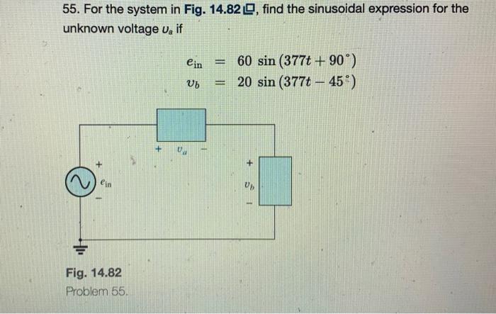 Solved 55. For the system in Fig. 14.82 , find the | Chegg.com
