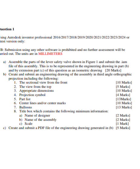 Solved uestion 1sing Autodesk inventor professional | Chegg.com