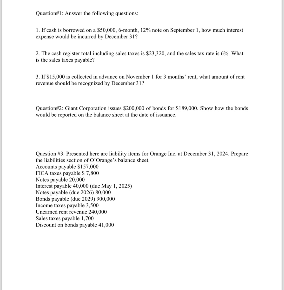 Solved Question#1: Answer the following questions:If cash is | Chegg.com