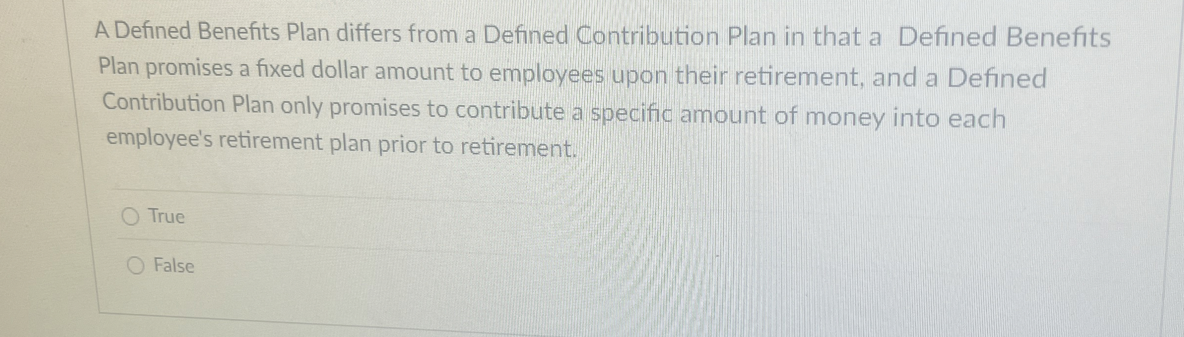Solved A Defined Benefits Plan differs from a Defined | Chegg.com