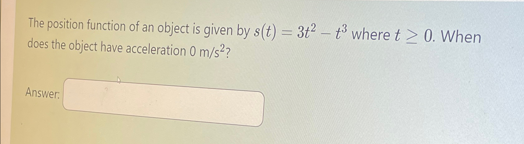 Solved The position function of an object is given by | Chegg.com