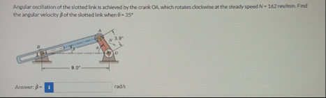 Solved Angular oscillation of the slotted linkis achieved by | Chegg.com