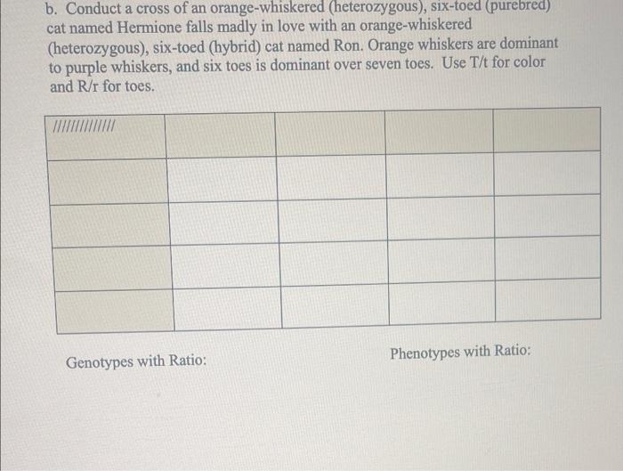 Solved 3. Two-Trait Crosses: a. Conduct a cross of a man | Chegg.com