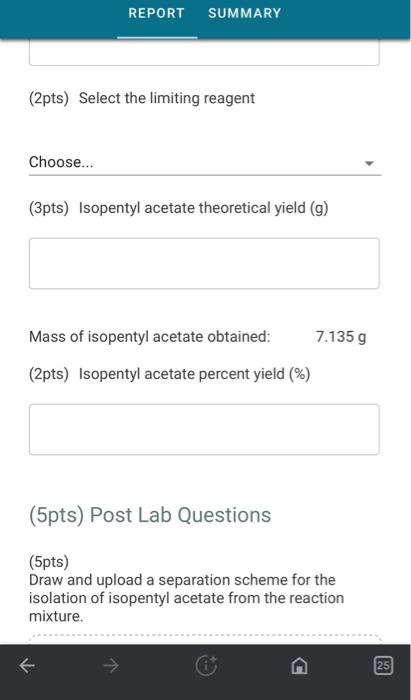 Solved (2pts) Esterification Reaction (2pts) Write the | Chegg.com