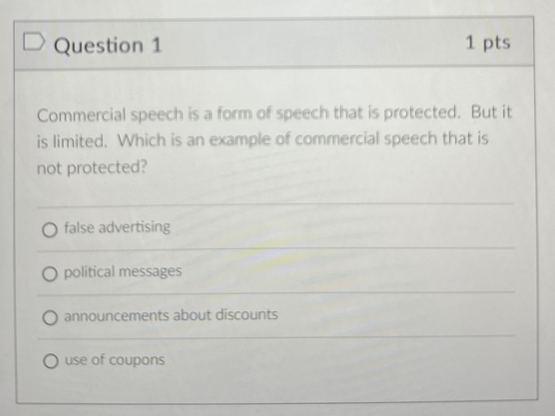 Solved Question 11 ﻿ptsCommercial speech is a form of speech | Chegg.com