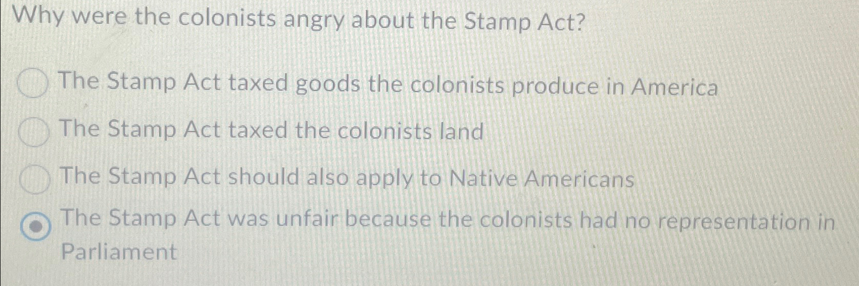 Solved Why were the colonists angry about the Stamp Act?The | Chegg.com