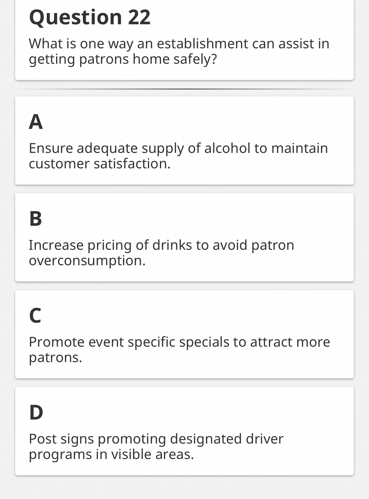 Solved Question 22What is one way an establishment can | Chegg.com