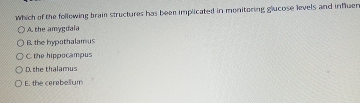 Solved Which of the following brain structures has been | Chegg.com