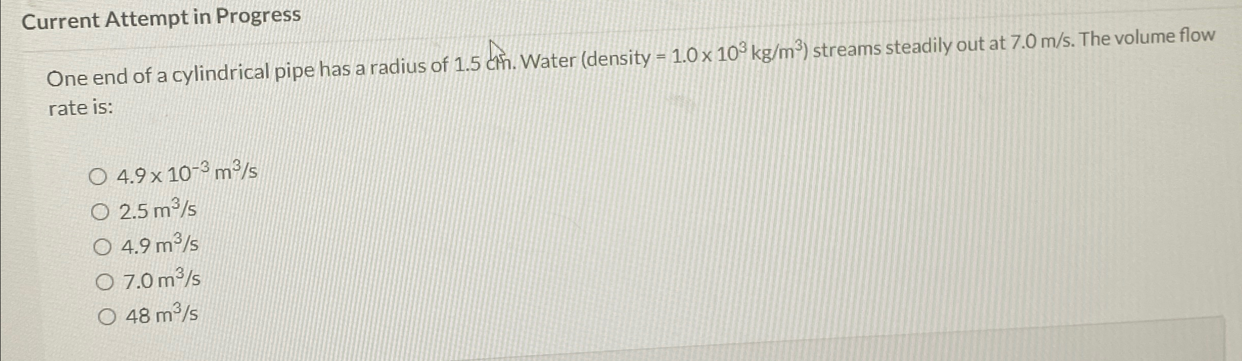 Solved Current Attempt in ProgressOne end of a cylindrical | Chegg.com