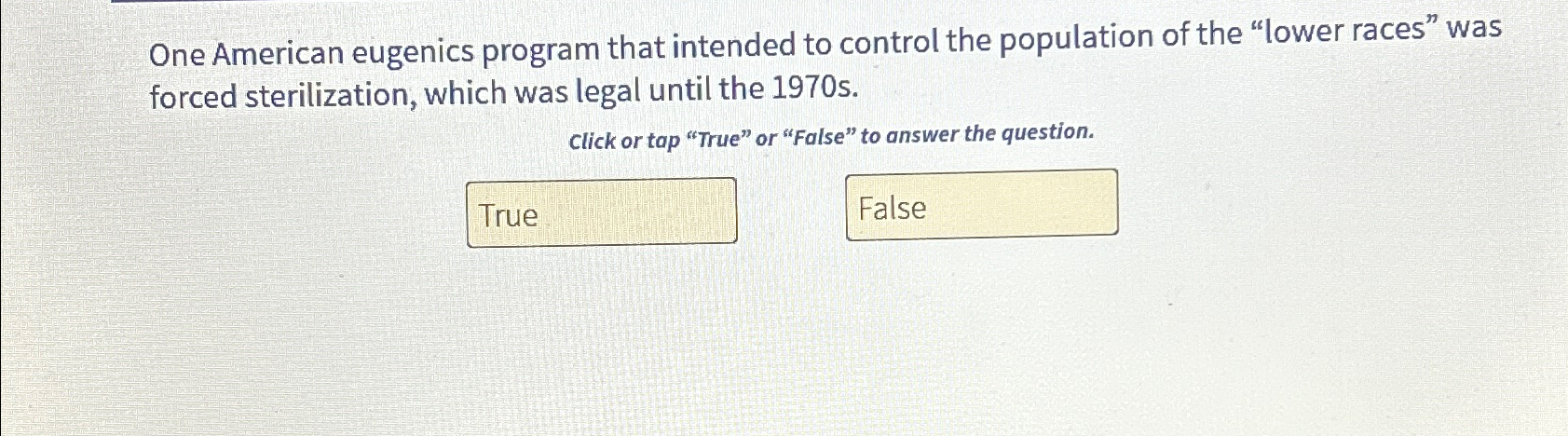 Solved One American eugenics program that intended to | Chegg.com