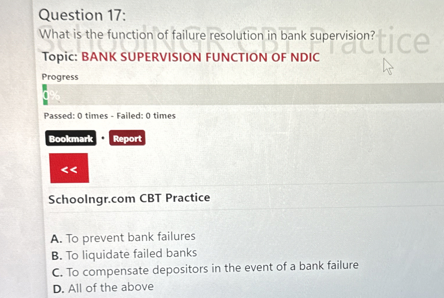 Solved Question 17:What is the function of failure | Chegg.com