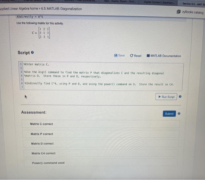 Solved Digital Content Southam Section 6.5 - MAT pplied | Chegg.com
