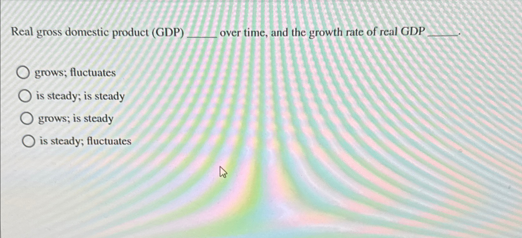 Solved Real gross domestic product (GDP) ﻿over time, and the | Chegg.com