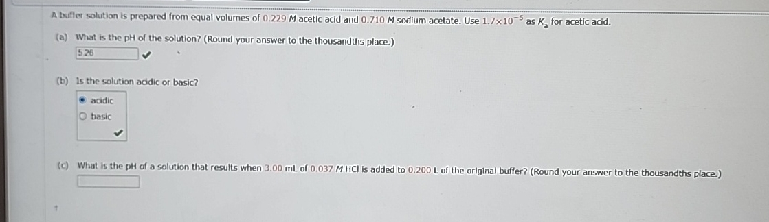 Solved A buffer solution is prepared from equal volumes of | Chegg.com