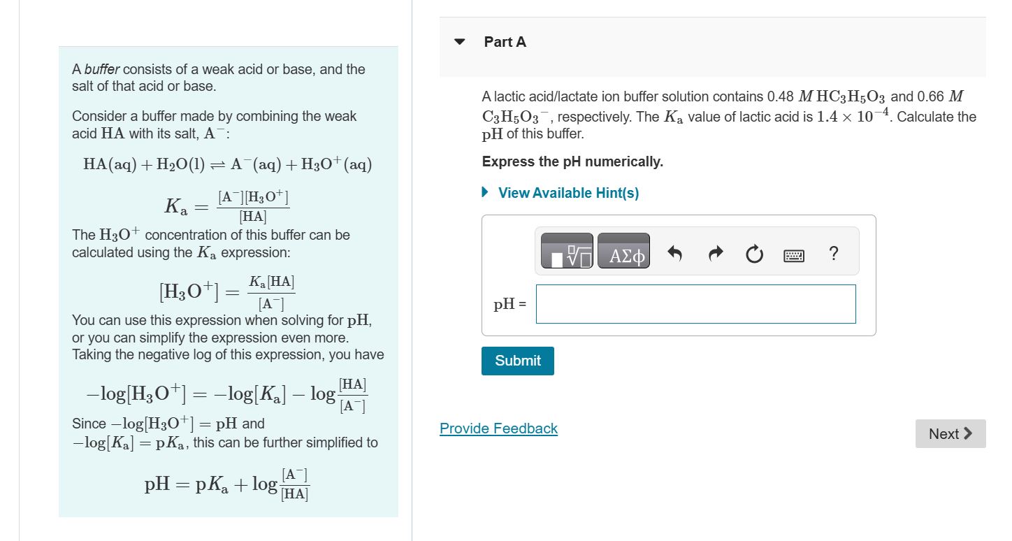 Solved A lactic acid/lactate ion buffer solution contains | Chegg.com