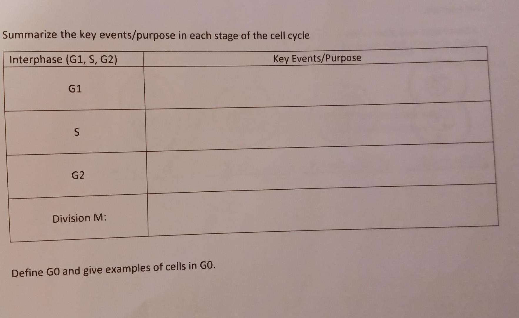 Solved Summarize the key events/purpose in each stage of the | Chegg.com