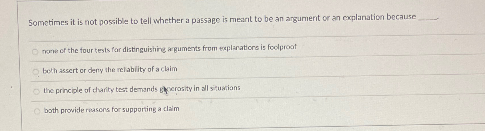 Solved Sometimes it is not possible to tell whether a | Chegg.com