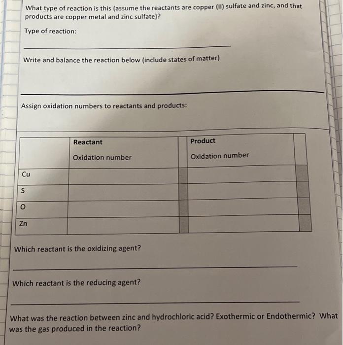 Solved What type of reaction is this (assume the reactants | Chegg.com