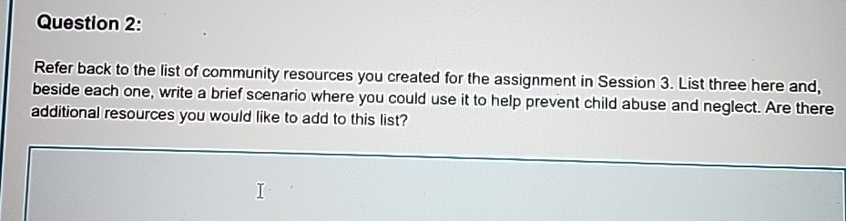 Solved Question 2:Refer back to the list of community | Chegg.com