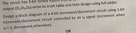 Solved The circuit has 3-bit binary inputs diagram of a | Chegg.com