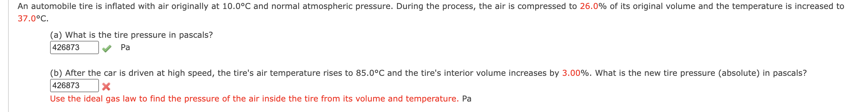 Solved An automobile tire is inflated with air originally at | Chegg.com