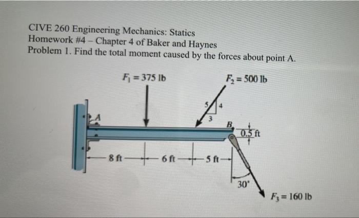 Solved CIVE 260 Engineering Mechanics: Statics Homework #4 - | Chegg.com
