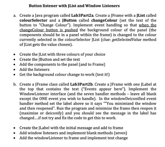 Solved Button Listener With Jlist And Window Listeners A