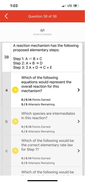 Solved A reaction mechanism has the following proposed | Chegg.com