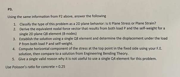 P3. Using the same information from P2 above, answer | Chegg.com