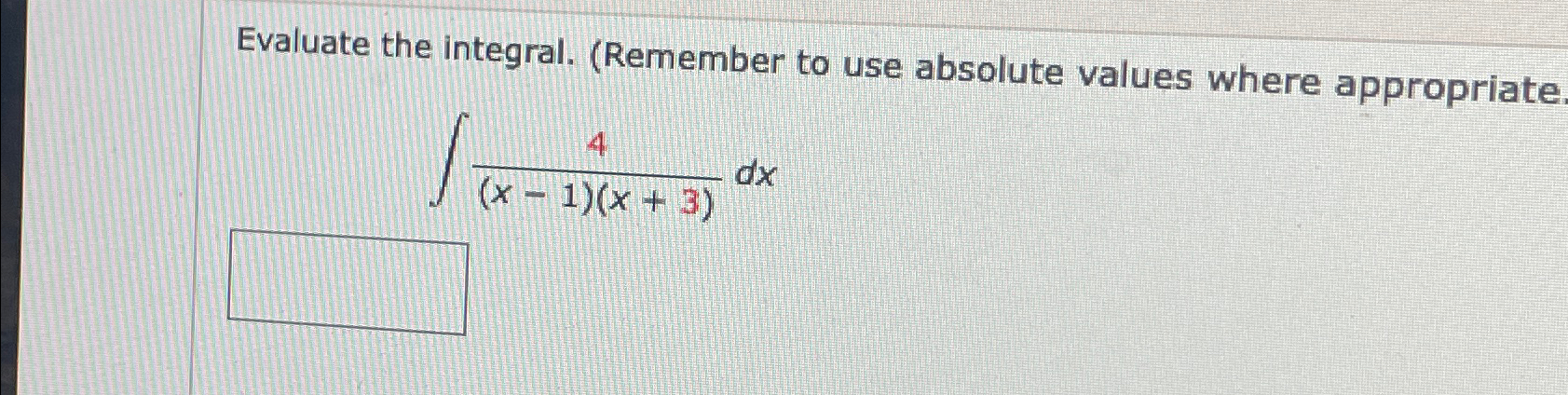 Solved Evaluate the integral. (Remember to use absolute | Chegg.com