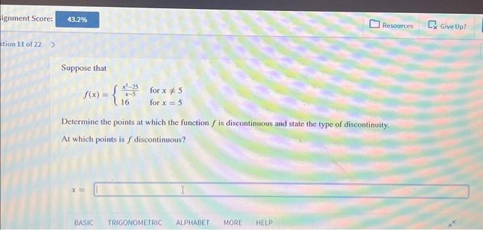 Solved Suppose that f(x)={x−5x2−2516 for x =5 for x=5 | Chegg.com