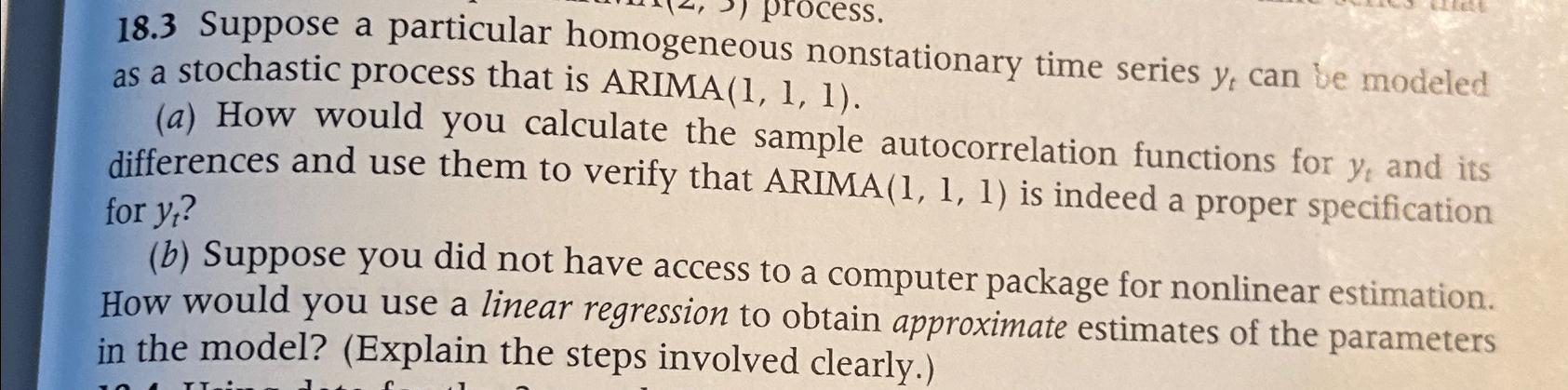Solved 18.3 ﻿Suppose a particular homogeneous nonstationary | Chegg.com