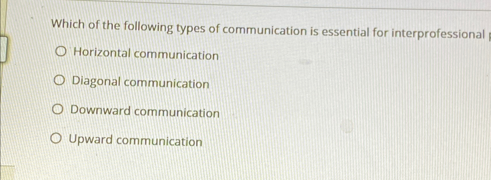 Solved Which of the following types of communication is | Chegg.com