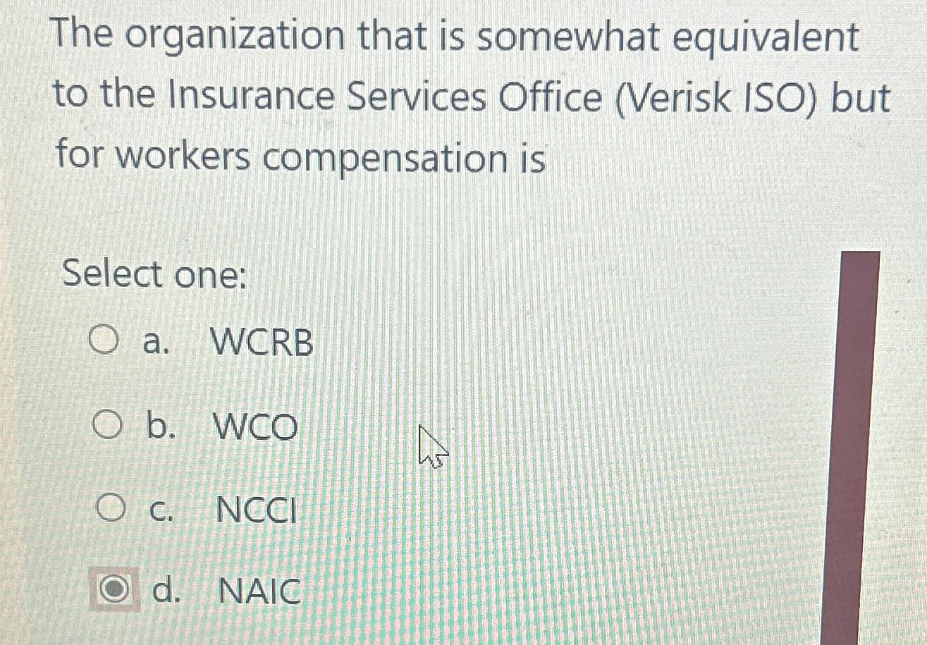 Solved The organization that is somewhat equivalent to the | Chegg.com