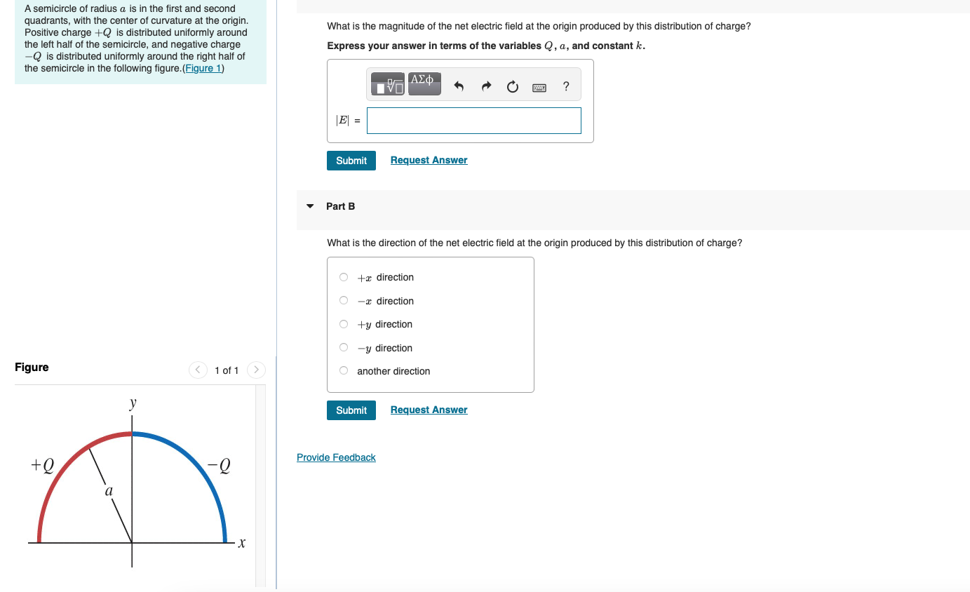 Solved A semicircle of radius \( ﻿a \) ﻿is in the first and | Chegg.com