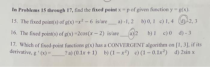 Solved In Problems 15 through 17, find the fixed point x=p | Chegg.com