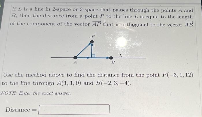 Solved If I is a line in 2-space or 3-space that passes | Chegg.com