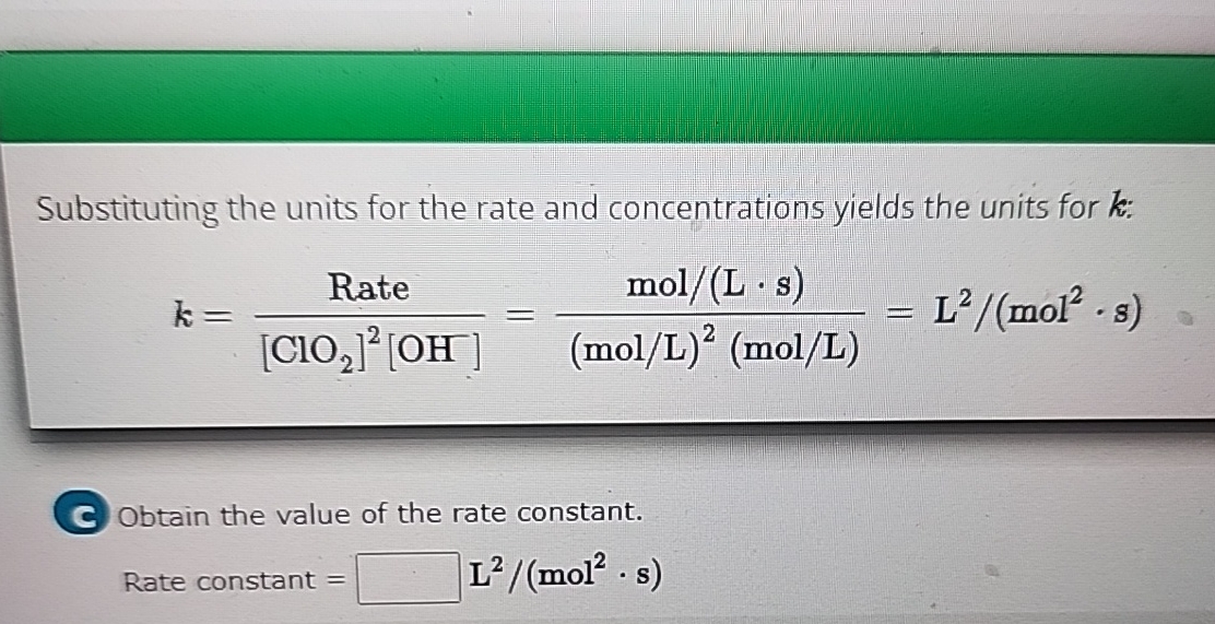 Obtain the value of the rate constant.Rate constant | Chegg.com
