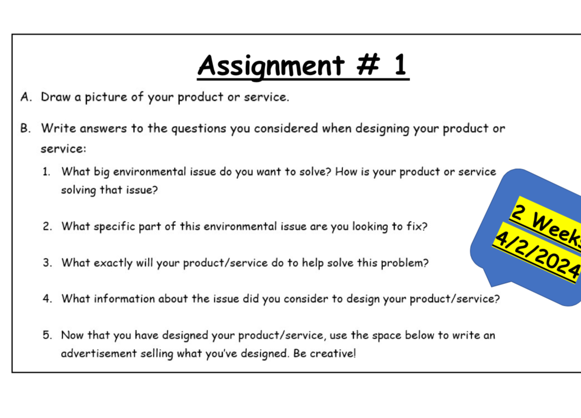 Solved Assignment # 1A. ﻿Draw a picture of your product or | Chegg.com